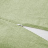 Peace Nest 3 Pieces Solid Quilted 100% Linen Duvet Cover Set with ...