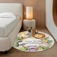 Cute Animal 3' Round Rug for Bathroom Accent Bedside Corner, Lions ...