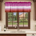 Color Stripes 2 Panels Kitchen Valance, Red Purple Pink White Striped ...