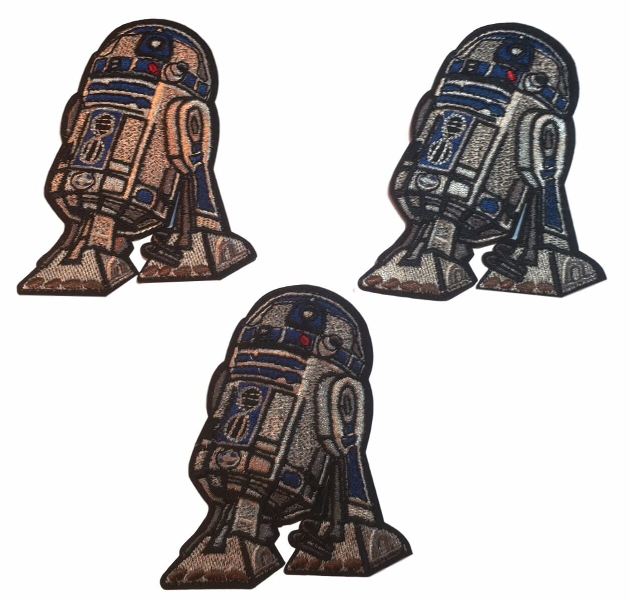 Star Wars R2-D2 Droid 3 1/2" Tall Embroidered Iron On Patch Set of 3 ...