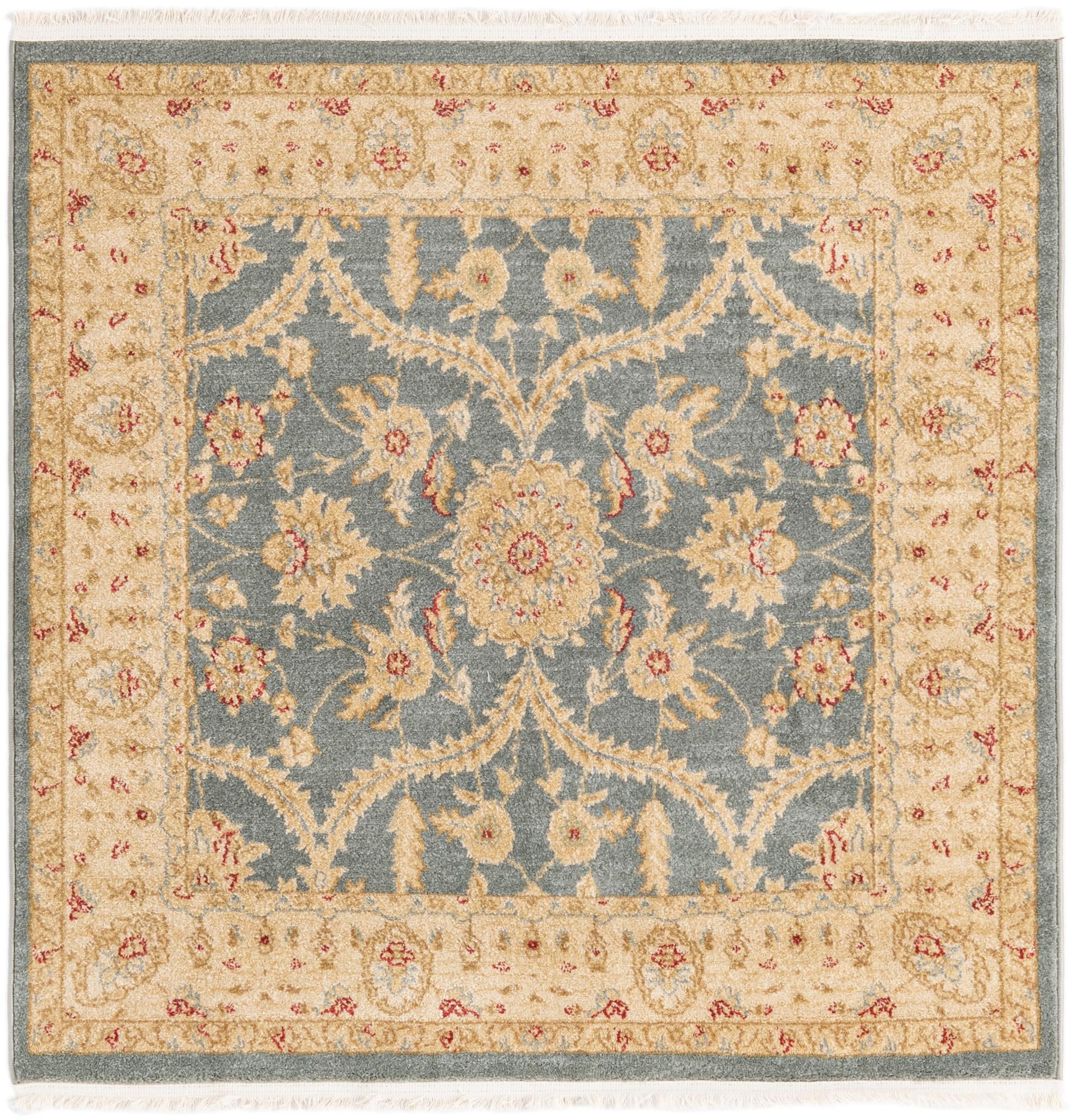 Rugs.com Chelsea Collection Rug – 4' Square Blue Medium Rug Perfect For ...