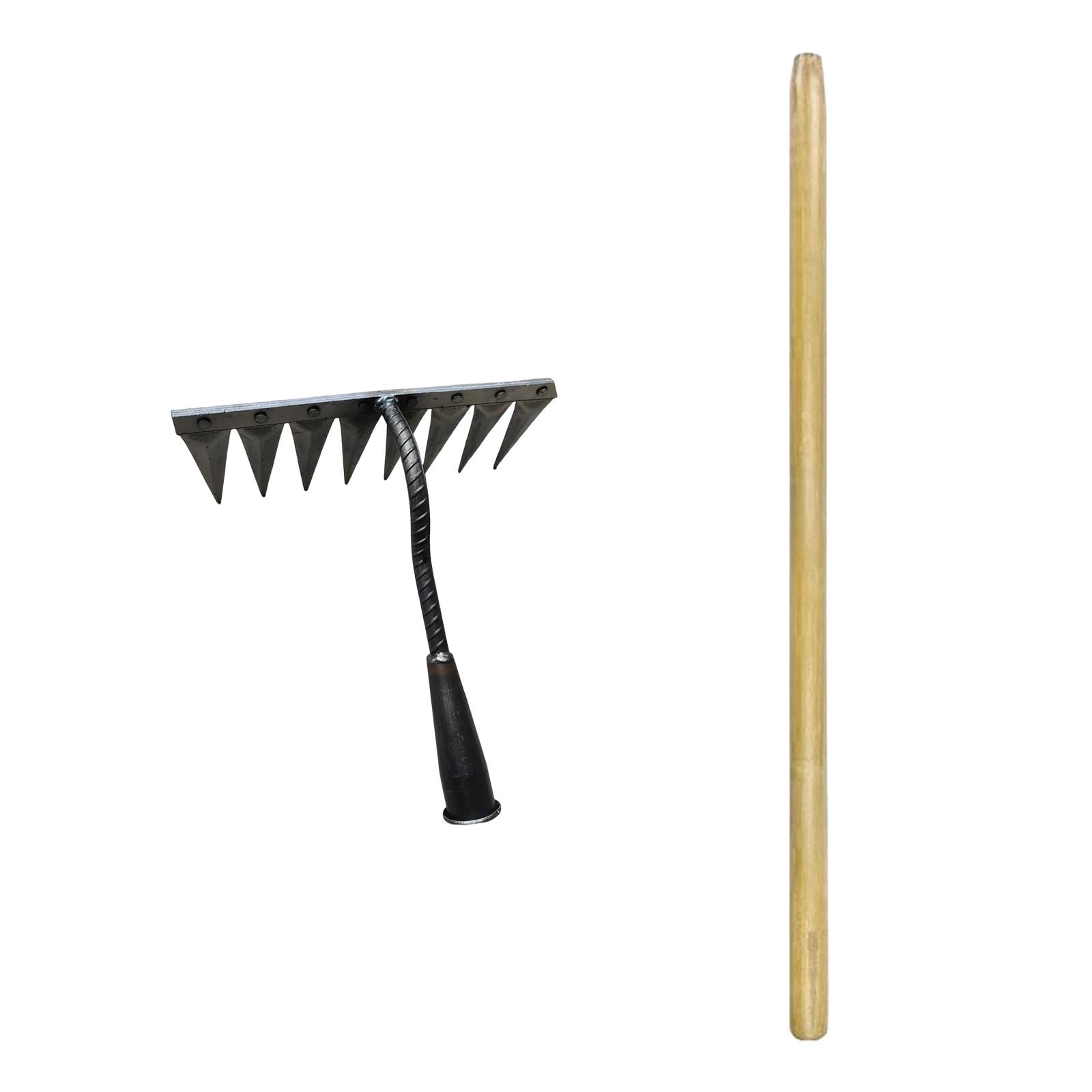 High Carbon Steel Rake Garden Hand Rake Tools Portable Landscape ...