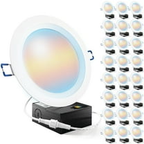 Luxrite 6" Square LED Recessed Lighting, Color Temperature Selectable ...