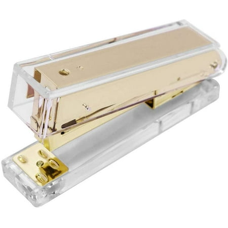 Clear Gold Acrylic Stapler Desktop Accessory for Standard Staples ...