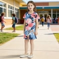 BZSMCE Short Sleeve dress Dress Casual Cotton Dresses-Pastel Floral ...