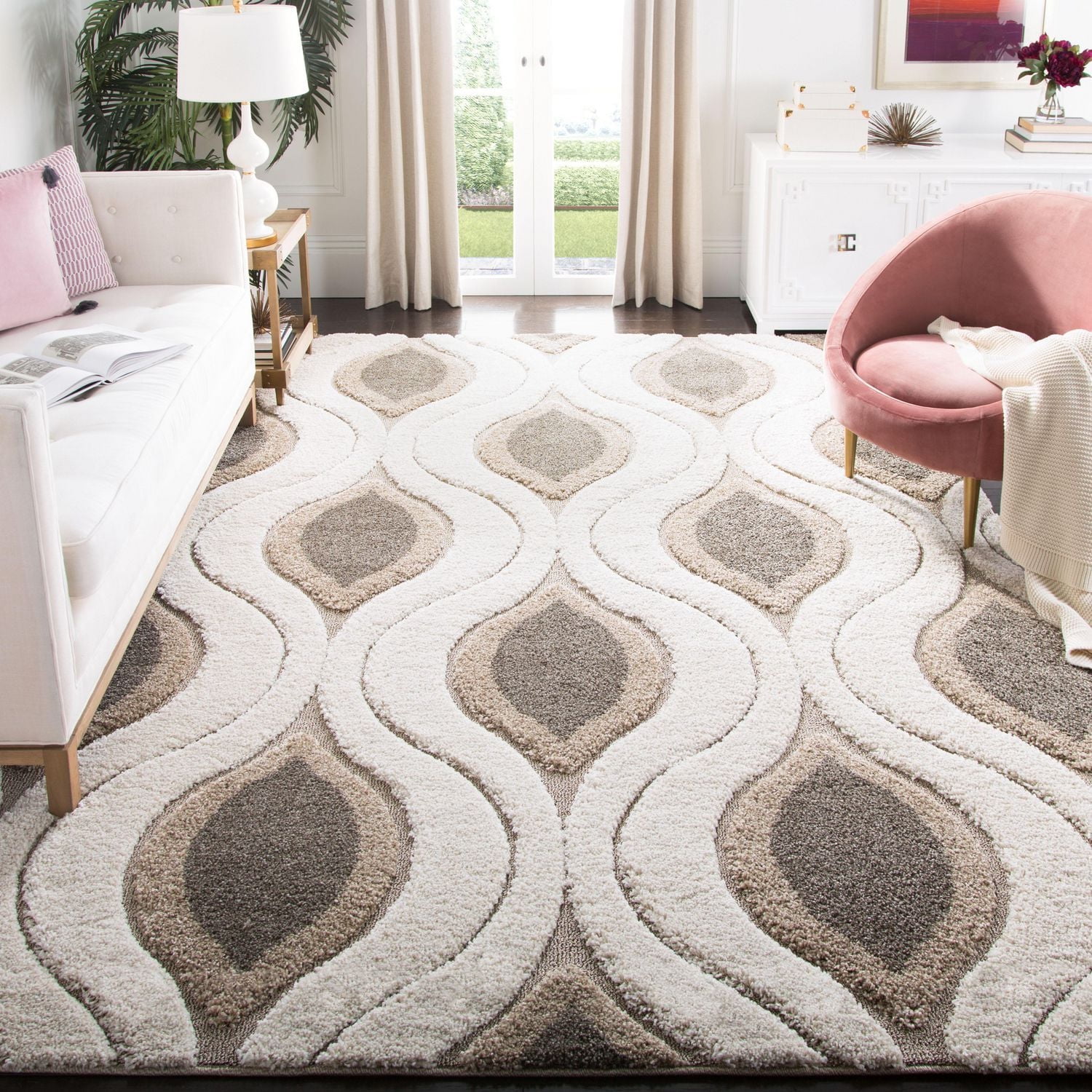 Click here for Safavieh Florida Declan Geometric Swirls Shag Area... prices