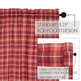VHC Brands Rustic Red Plaid Living Room Drapes Window Check Curtain ...