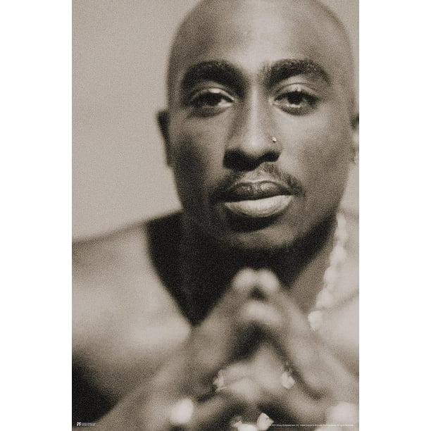 Tupac Posters 2Pac Poster Face Closeup Sepia Photo 90s Hip Hop Rapper ...