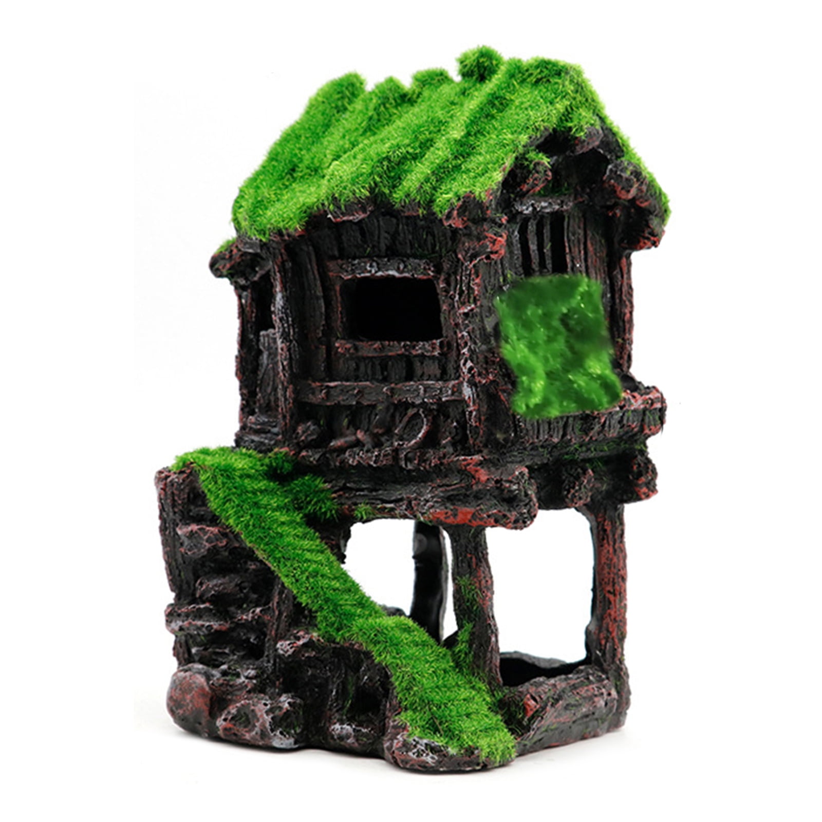 Jaspee Aquatic Animals Cloth Decorative Flocking House Fish Tank House ...