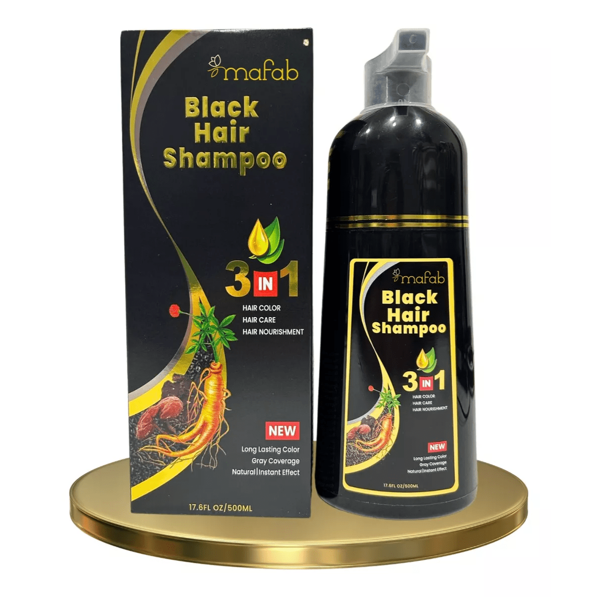 Shampoo Tinte Instantáneo Cubre Canas Natural Jengibre 500ml (Marrón ...