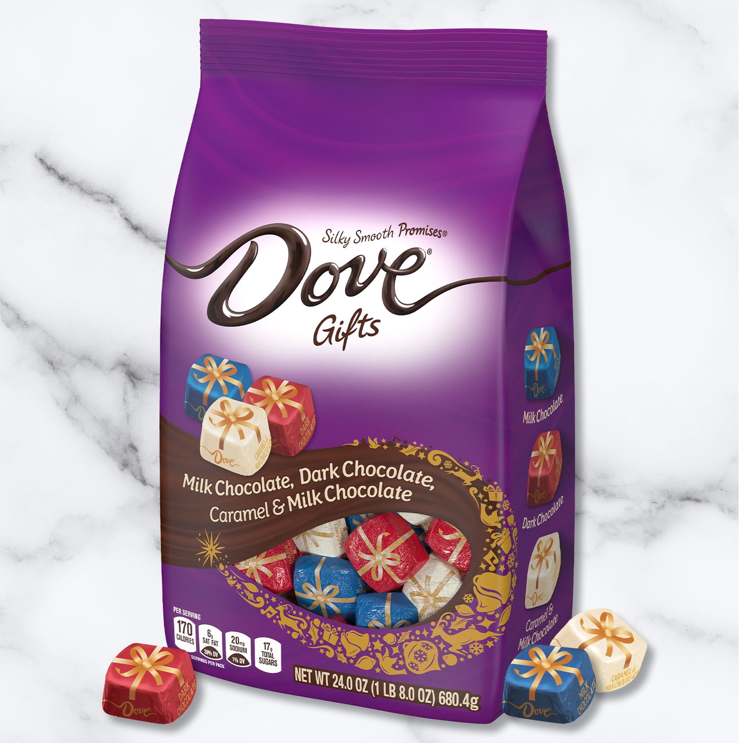 Dove Promises Chocolate Christmas Candy Variety Assortment- 24 Oz Bag ...