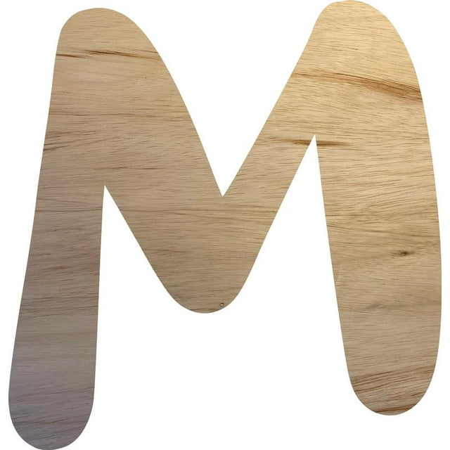 Wood Letter M Craft Shape, Unfinished 18'' Tall Small Kids Wooden ...