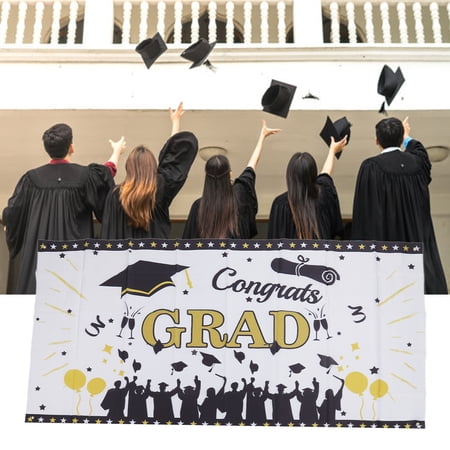 Fugacal Graduation Banner, Graduation Backdrop Polyester Fabric For ...