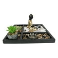 Meditating Buddha Zen Garden Kit With Lotus Candle Holders Sand Rake ...