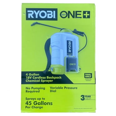 RYOBI ONE+ 18V 4 Gal. Cordless Backpack Sprayer with 2.0 Ah Battery and ...