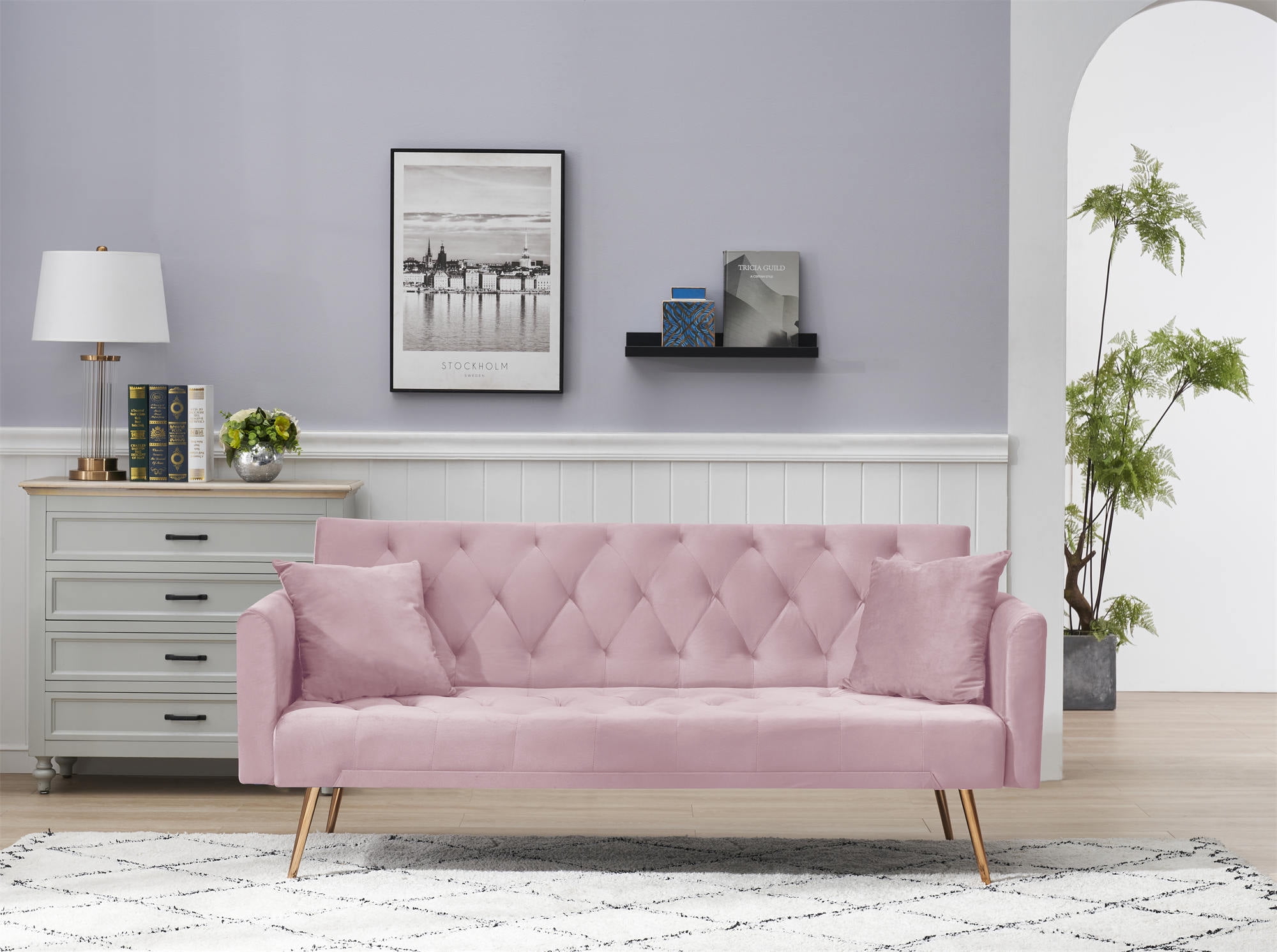 Light Pink Sleeper Sofa | Baci Living Room