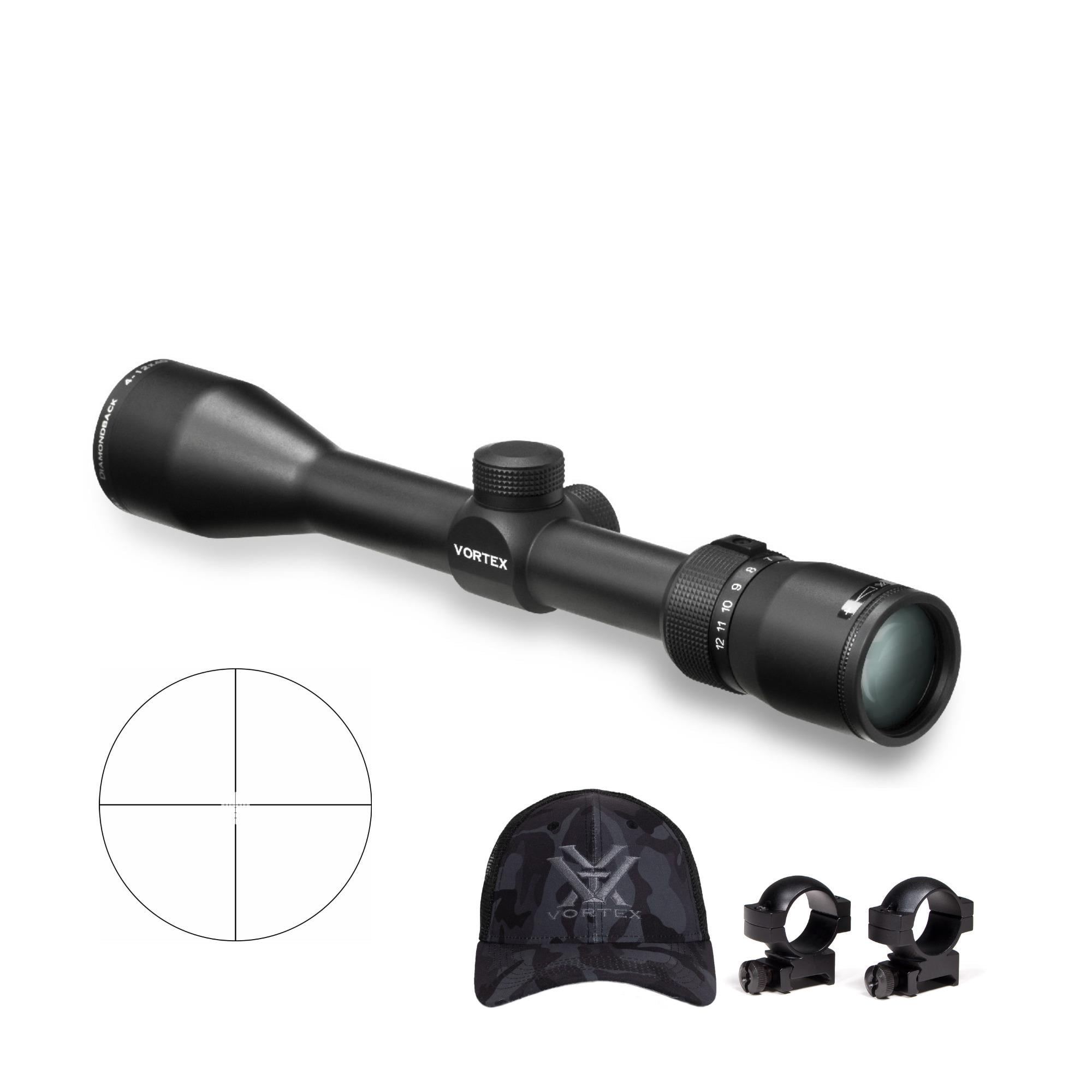 Vortex Diamondback 4-12x40 Riflescope with 1-inch Scope Rings and Hat ...