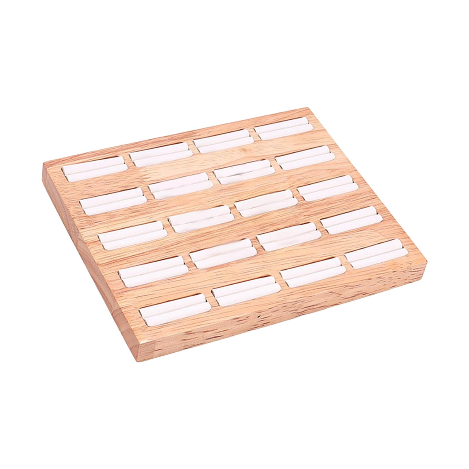 20 Slots Tray Ornament Wooden Multipurpose Storage Organizer Jewelry ...
