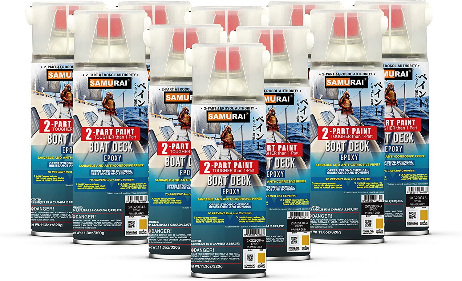 Samurai 2-Part Boat Deck Granular Textured Epoxy Primer Spray Paint ...