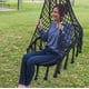 Equip Avocado Macrame Hammock Chair, Cotton Blend Black, Size 47” H x ...