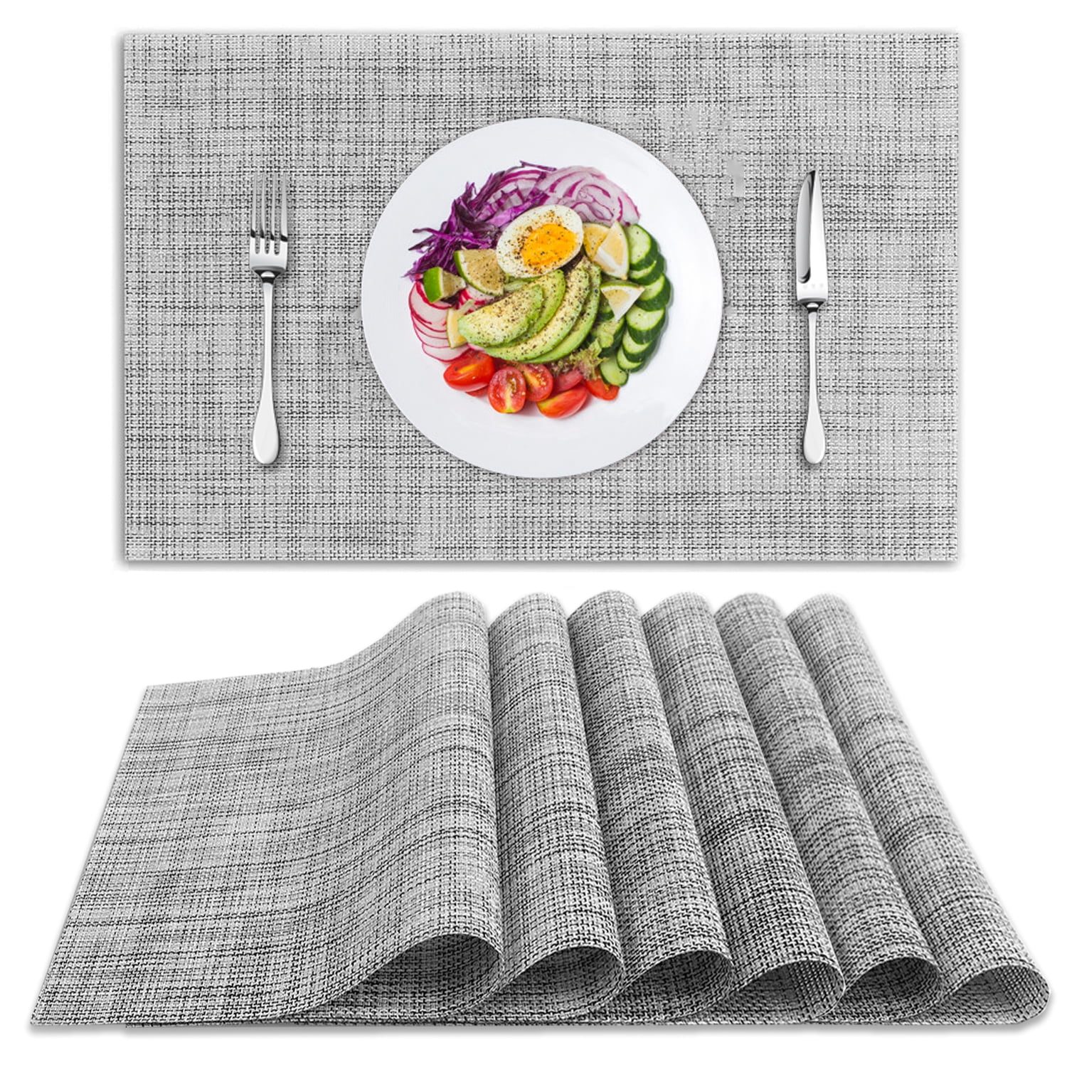 Placemats Set of 6, Woven Placemats for Dining Table, Heat-Resistant ...