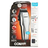 Conair Chrome Deluxe Custom Cut Professional Home Haircutting Kit, 21 ...