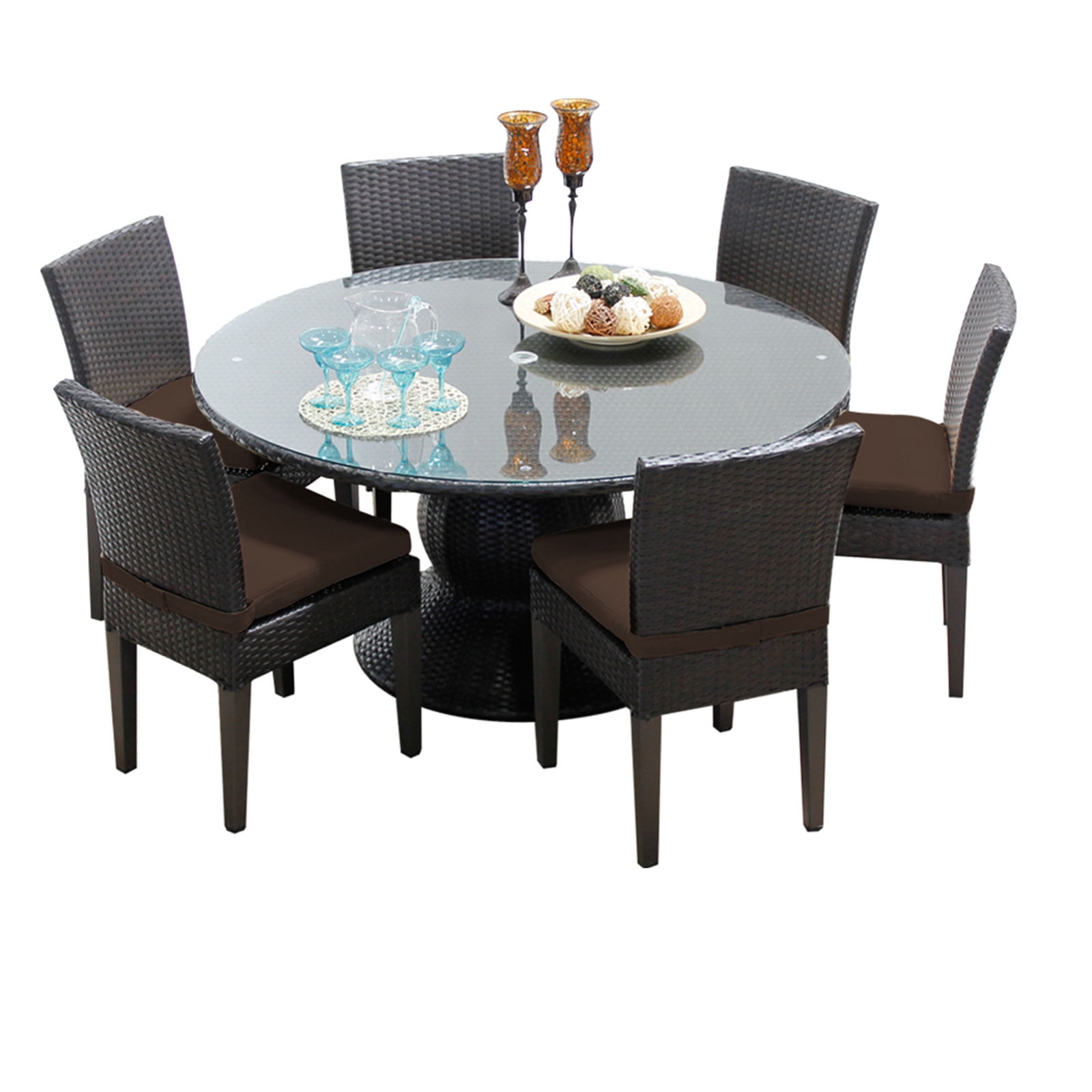 Pluto 60 Inch Outdoor Patio Dining Table With 6 Chairs - Walmart.com