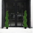 Poetree 4ft Faux Boxwood Spiral Topiary Trees, Indoor/Outdoor Natural ...