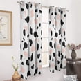 52×84in Perforated Curtain Two Symmetrical Pieces Heat Insulation Sun ...