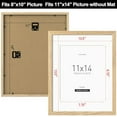 11x14 Picture Frame with Mat for 8x10, Solid Oak Wood 11x14 Frame with ...