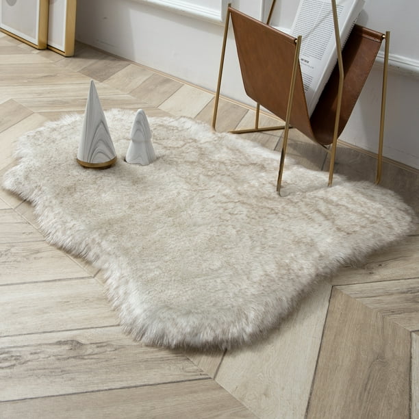 Ashler Soft Fluffy Plush Faux Fox Fur Shag Rug, Home Decor 2 x 3 Feet ...