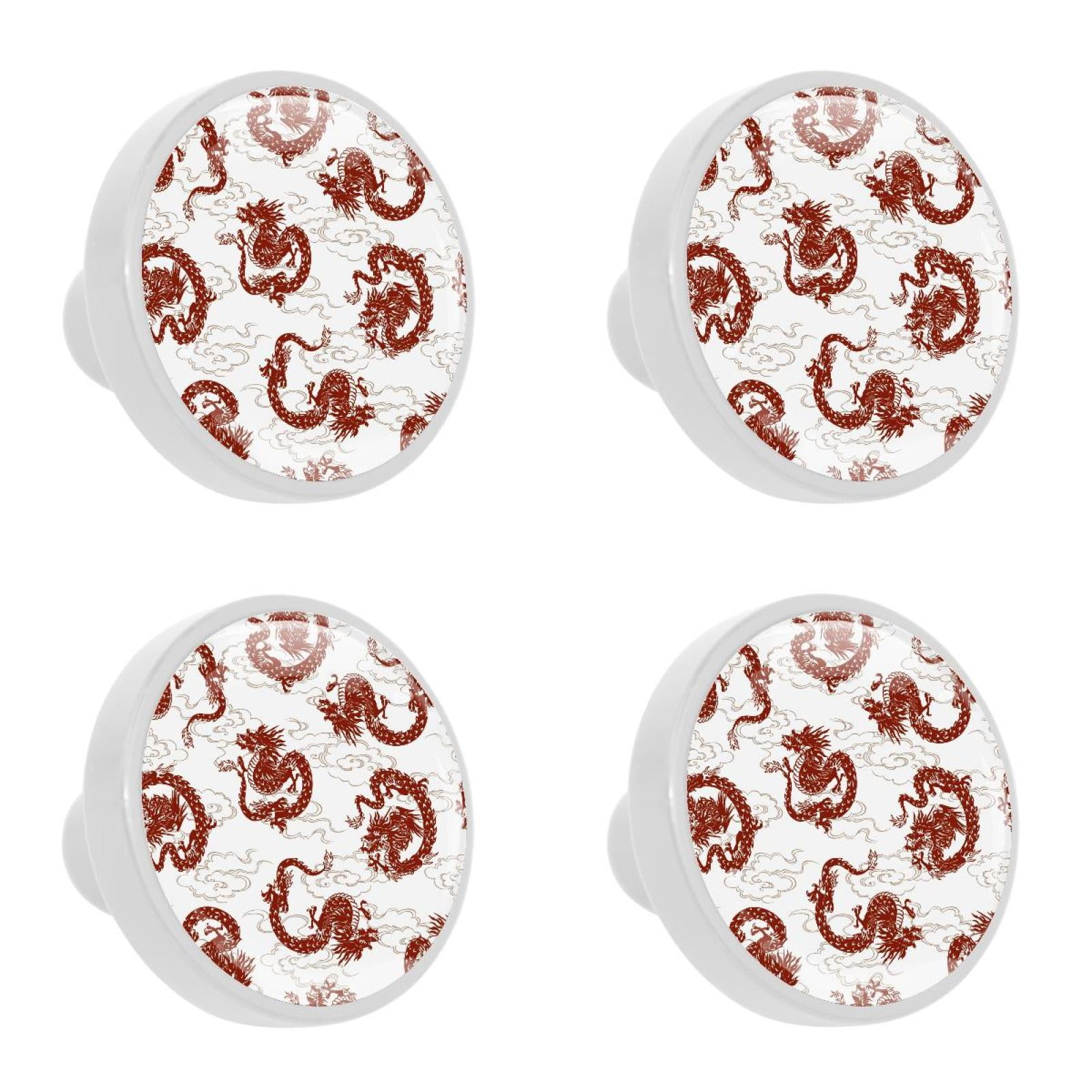 4 Pcs Chinese God Dragon Knobs for Kitchen Cabinet Cupboard Dresser ...