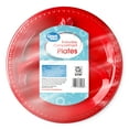 Great Value Red Disposable Plastic Compartment Plate 10.25 inches, Pack ...