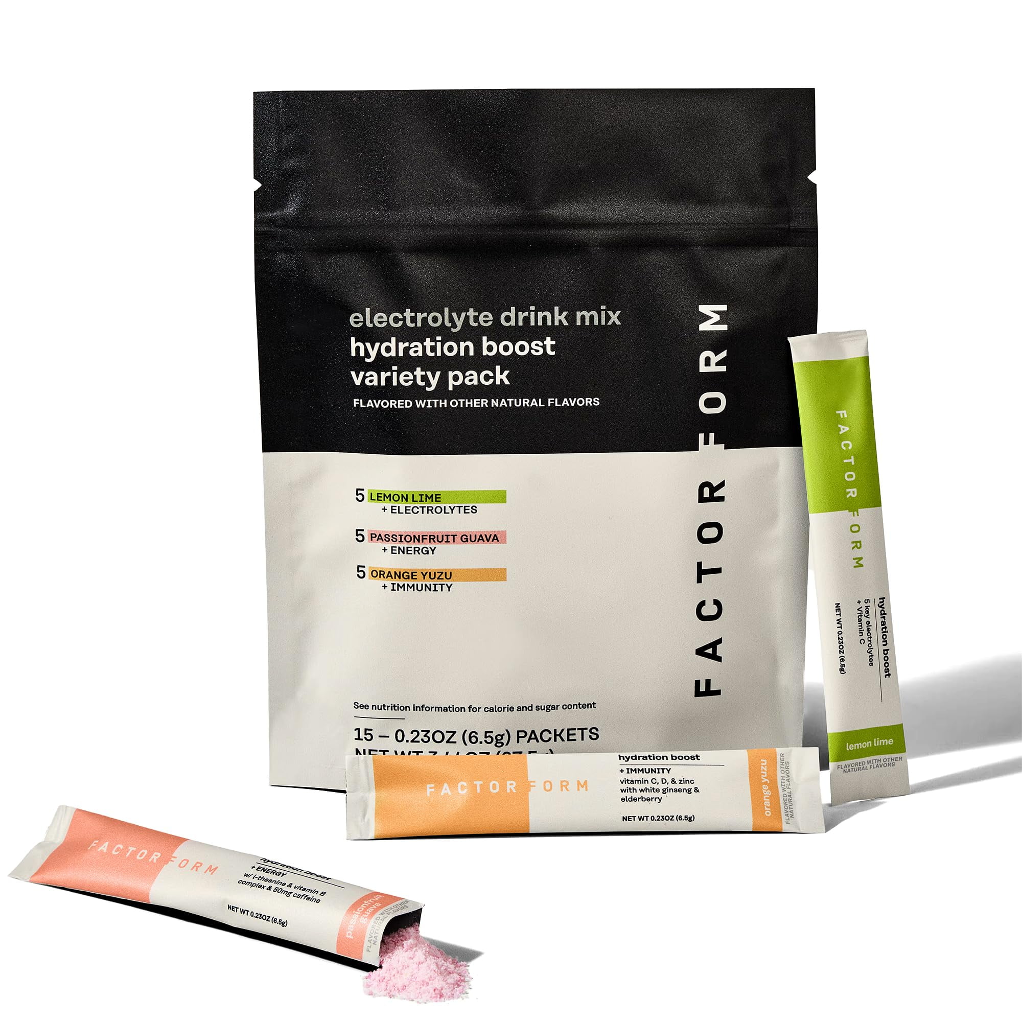 Polvo electrolítico FACTOR FORM Hydration Boost, 15 paquetes | Bodega ...