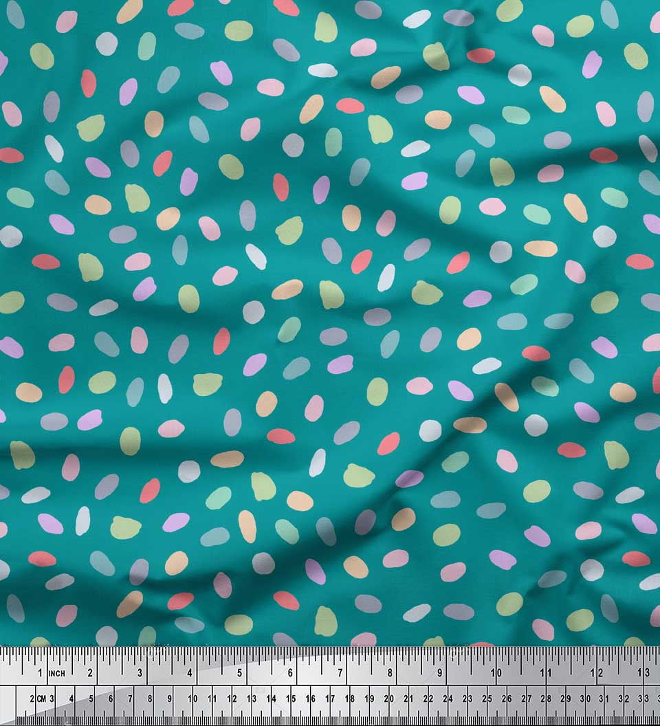 Soimoi Green Cotton Duck Fabric Brush Stroke Abstract Printed Fabric 1 ...