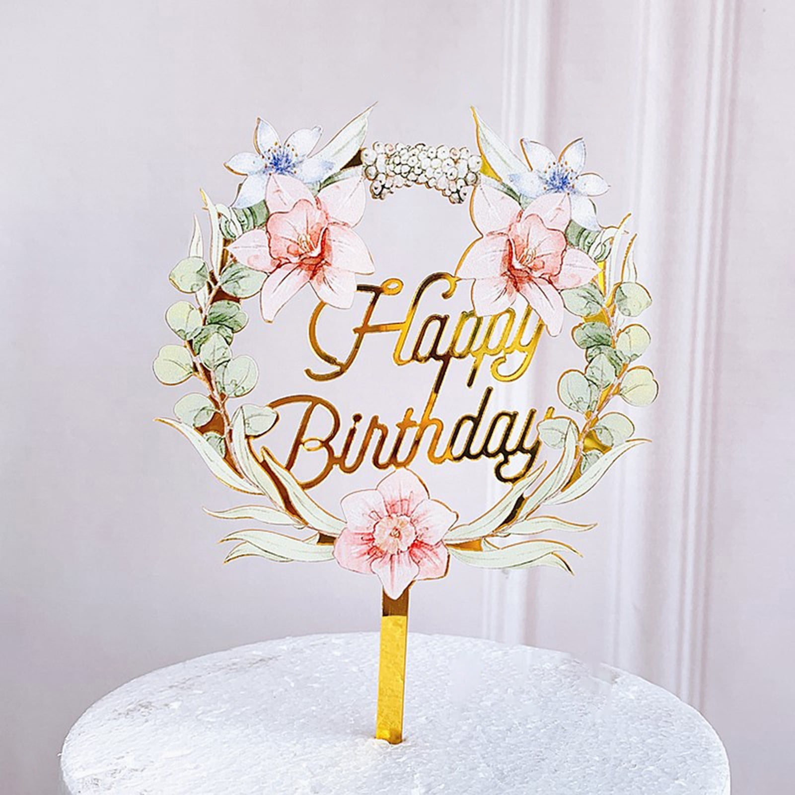 SPRING PARK Cake Topper Birthday Party Happy Decoration Acrylic DIY ...