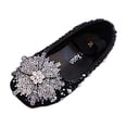 Asxite Toddler Sandals Girl Rhinestone Pearl Petal Mary Elastic Strap ...