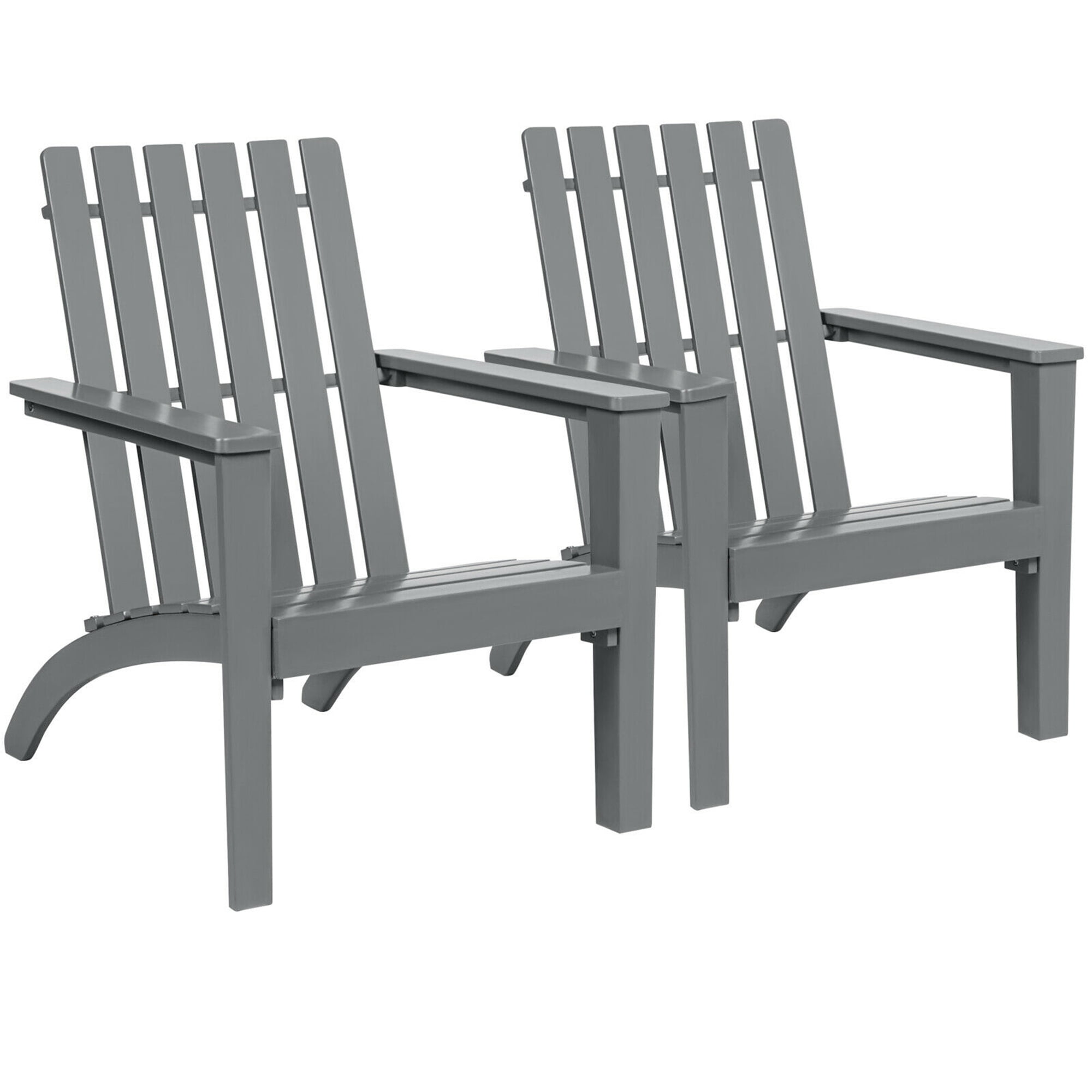 Click here for Gymax Set Of 2 Outdoor Wooden Adirondack Chair Pat... prices