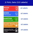 Top Line Test Strips Wash Rinse Sanitize Sink Labels Hand Wash Labels ...