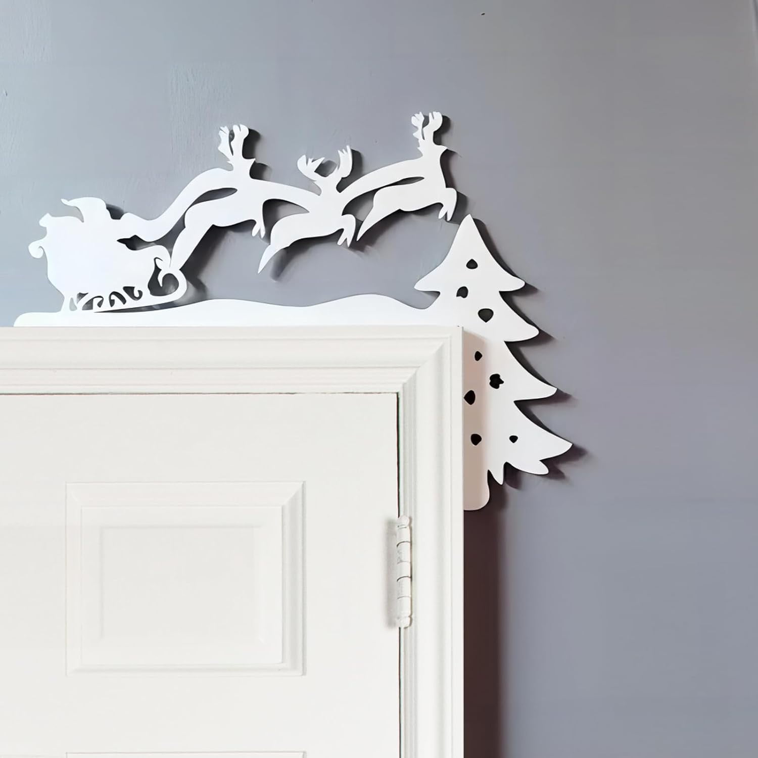 shiyou-2025 Wooden Christmas Door Toppers, Over Door Corner Frame ...