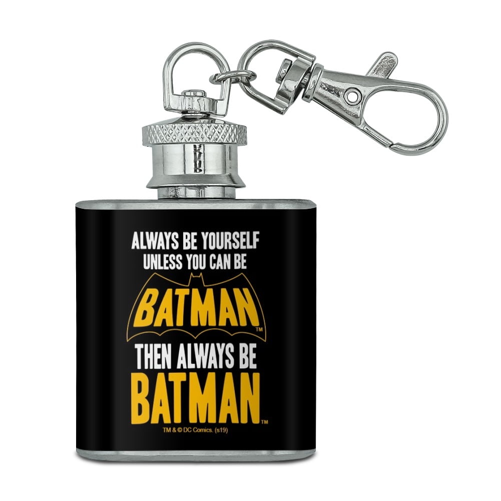 Batman Be Batman Stainless Steel 1oz Mini Flask Key Chain - Walmart.com