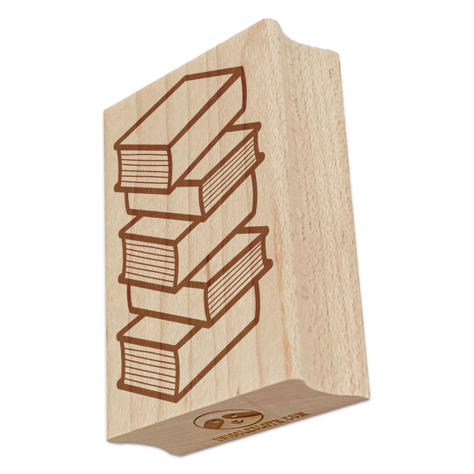 Book Tracker Stack of Books Rectangle Rubber Stamp Stamping ...
