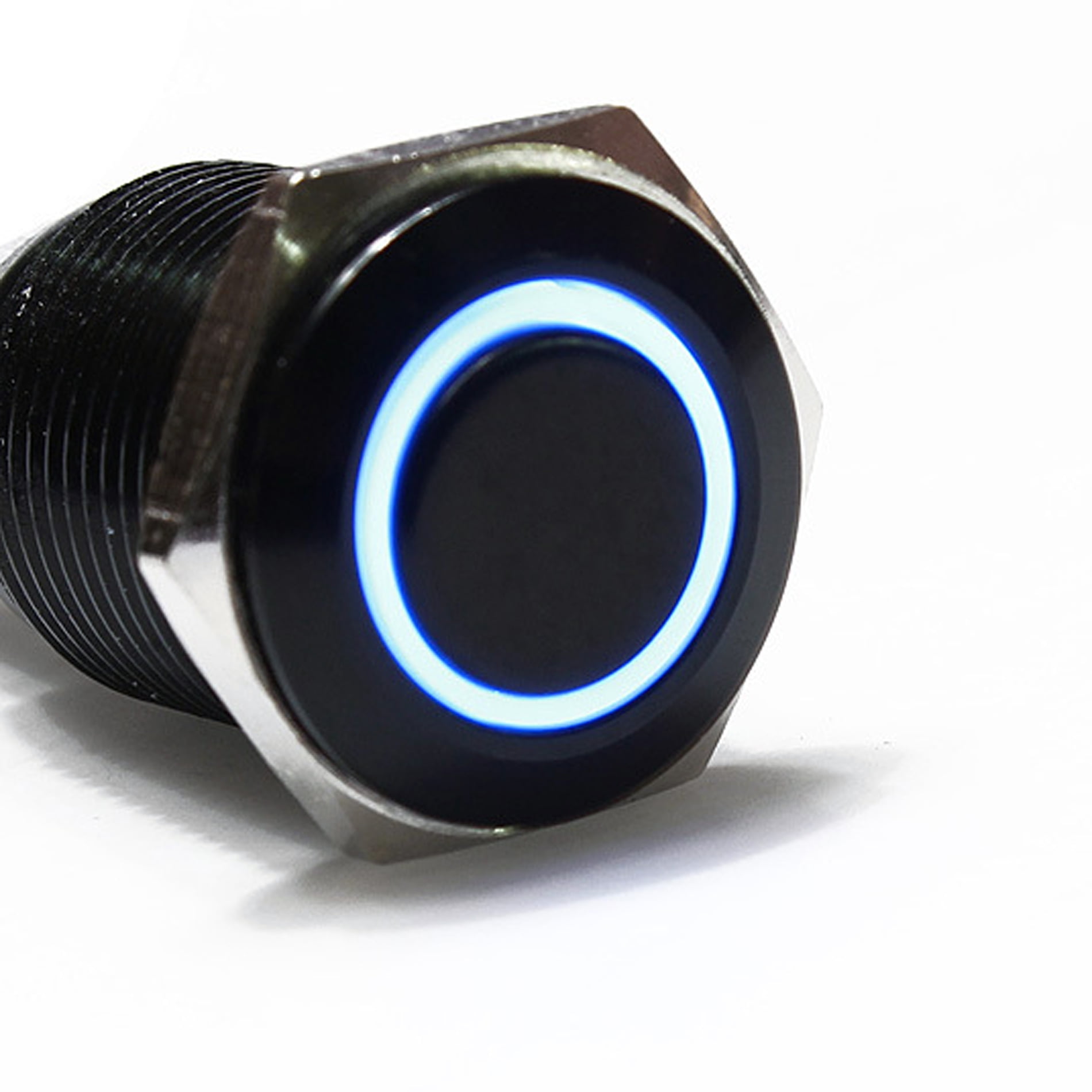 Black Case 16mm ON/OFF Angel Eye LED 12V Push Button Metal Switch ...