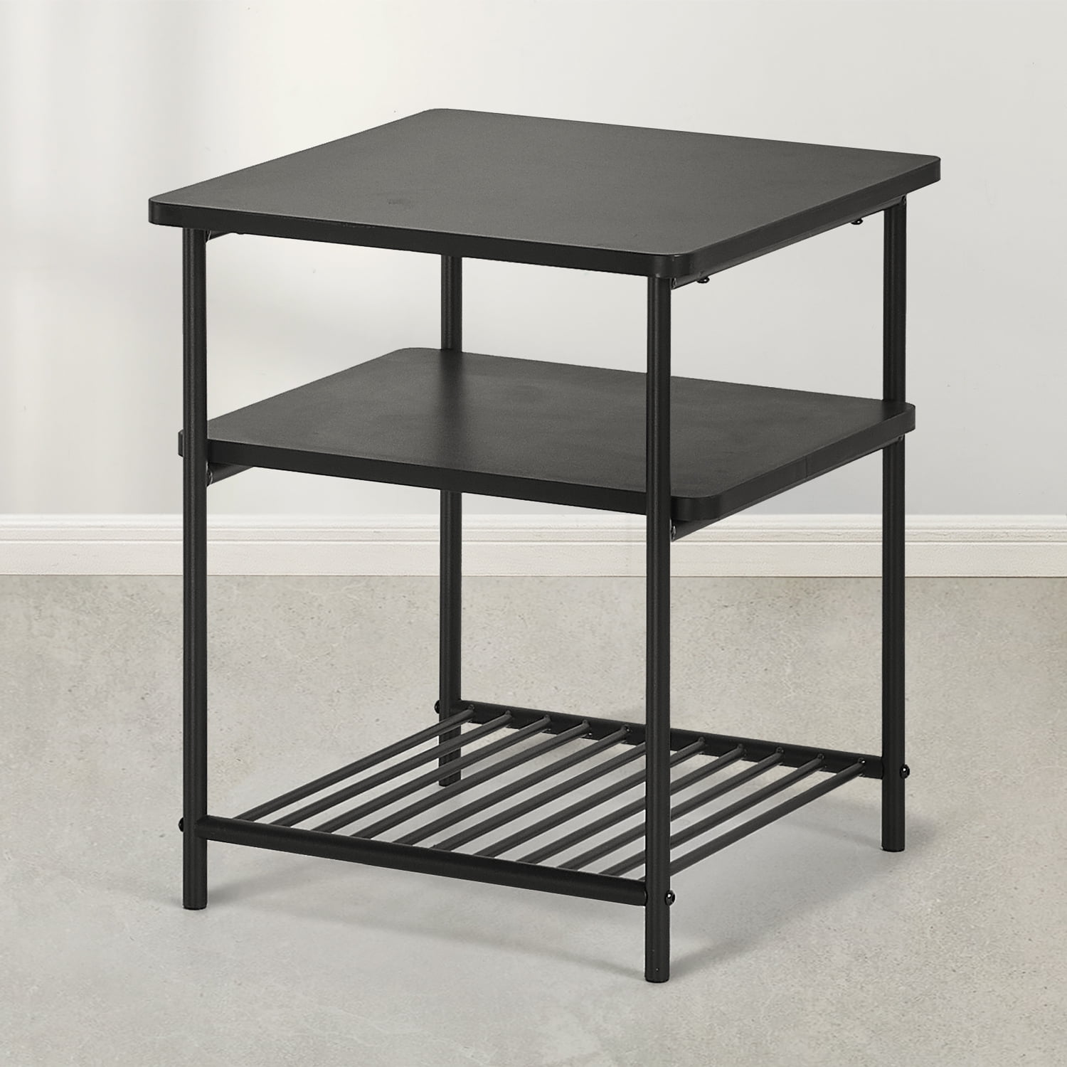 Mellow Kodi Square Multipurpose End & Side Table with Steel Legs, Black ...