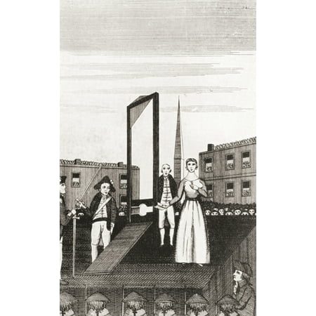 The execution of Charlotte Corday for the murder of Jean Paul Marat ...