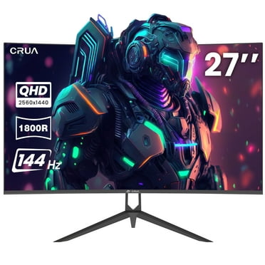 Gawfolk 27 inch Curved Monitor 100hz, PC White Computer Gaming Monitor ...