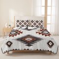 Brown Bohemian Aztec Geometric 3 Pieces Quilt Set,1 Quilt with 2 Shams ...