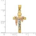 Finest Gold 14K Tri-Color Diamond-Cut Small Draped Inri Crucifix ...