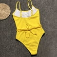 asdoklhq Swimsuit Women Women Strappy Back Solid Color Belted Conjoined ...