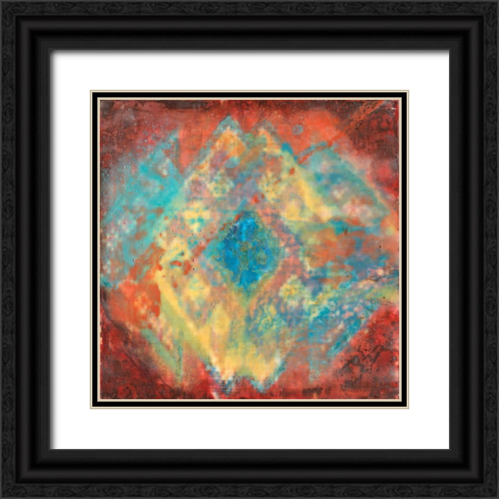 Shanti, Shima 26x26 Black Ornate Wood Framed with Double Matting Museum ...